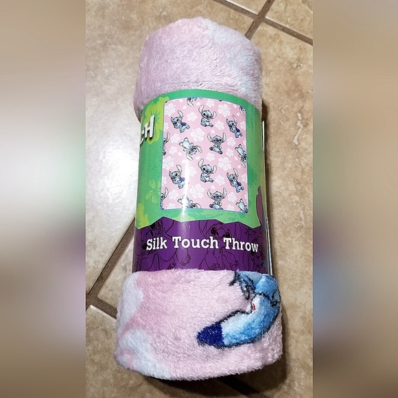 Disney | Bedding | Disney Stitch Floral Pink 4 X 50 Inch Silk Touch ...